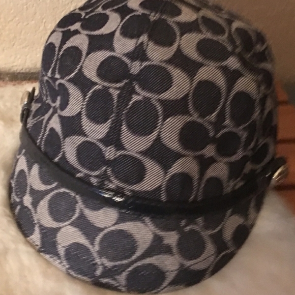 Coach | Accessories | New Coach Blue Denim C Jacquard Newsboy Cap With ...